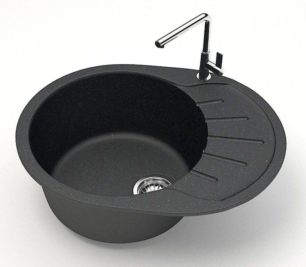Кухонная мойка AZARIO Light 575х440х215) искусственный мрамор, цвет ...